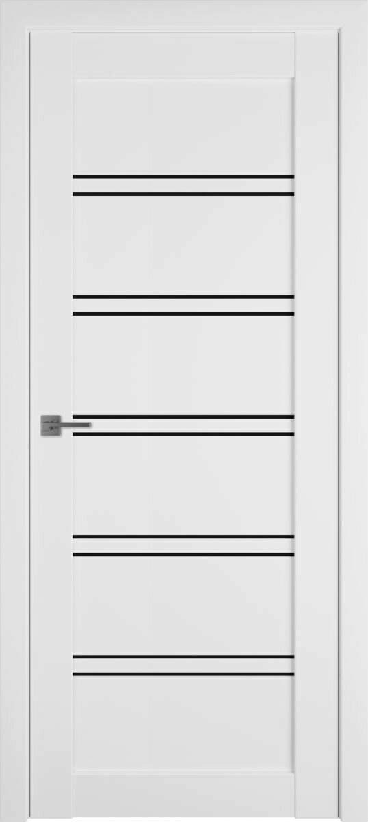Е 28 Эмалекс белый Лакобель черный 700*2000 (дверное полотно)