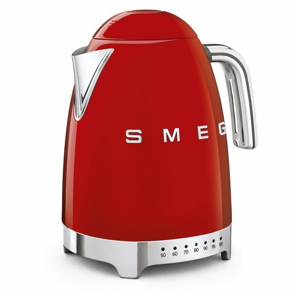 Чайник Smeg KLF04RDEU, объем 1,7 л, мощность 2400 Ватт, акустический сигнал, скрытый нагревательный элемент — фото 1