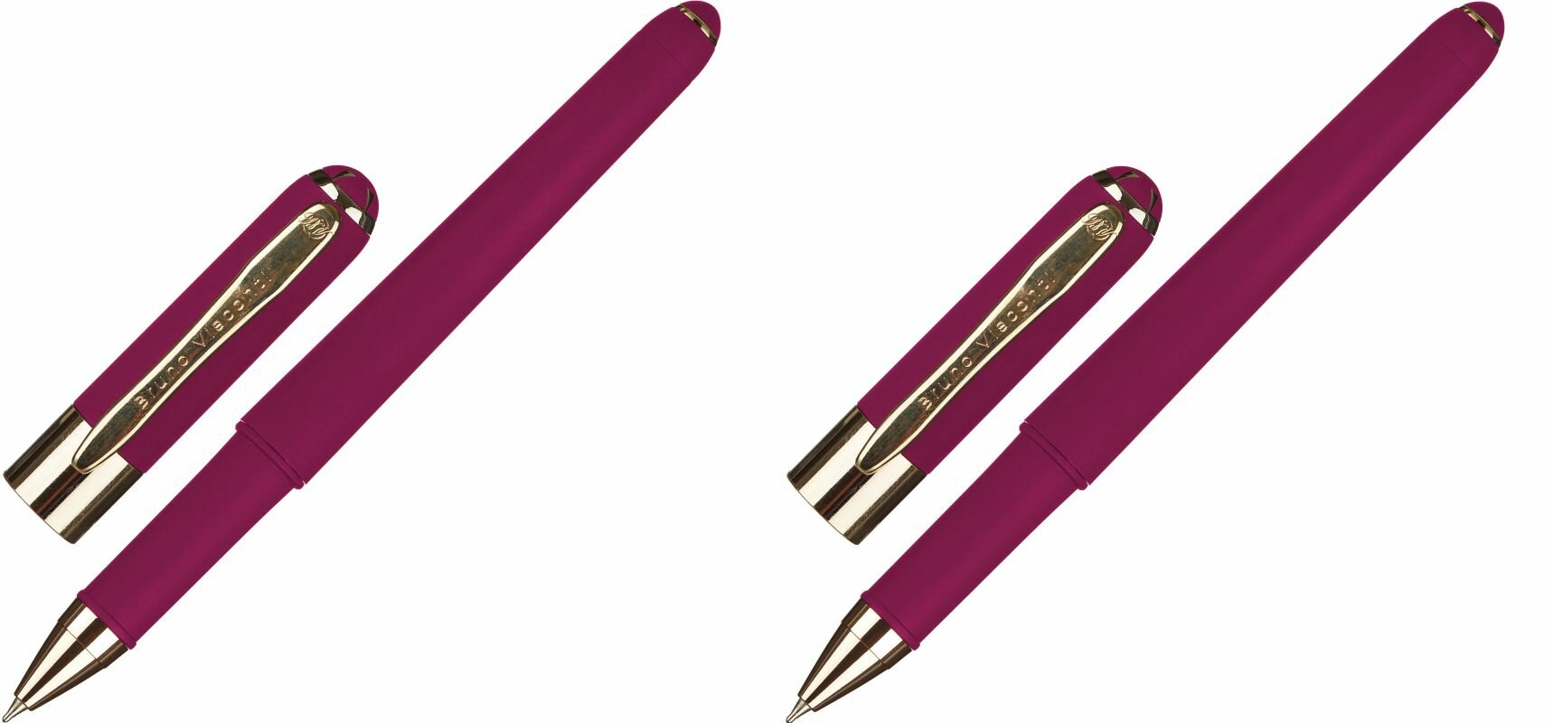 Bruno Visconti Ручка шариковая неавтоматическая MONACO, пурпурный корпус, 0,5 мм, синяя, манжета, 2 уп.