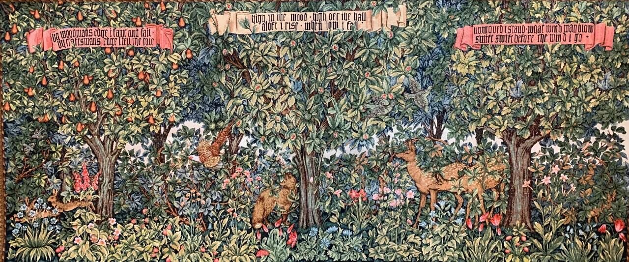 Панно гобеленовое на стену "Лесные обитатели. День" У. Моррис, 150х66 см / Гобелен