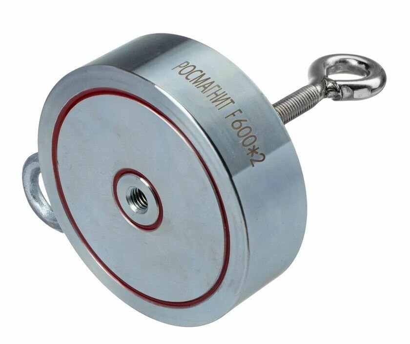 Поисковый магнит двухсторонний, сверхсильный . универсальный, супер магнит, Росмагнит F600х2, сила сц. 826 кг+