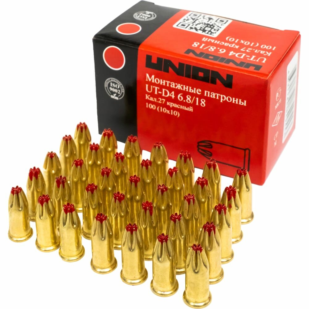 Монтажные, UNION, патроны UNION UT-D4 6,8/18 красный, 100шт 4631165849553, 100 шт, красные