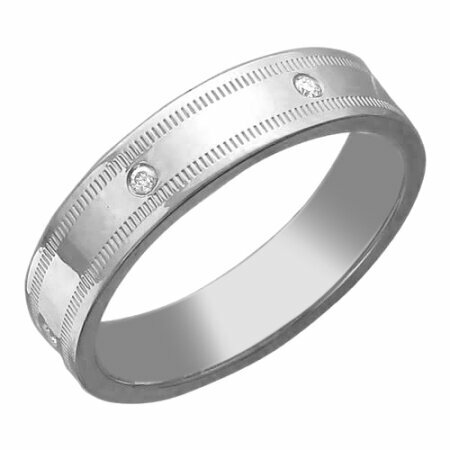 Кольцо широкое, серебро, 925 проба, фианит