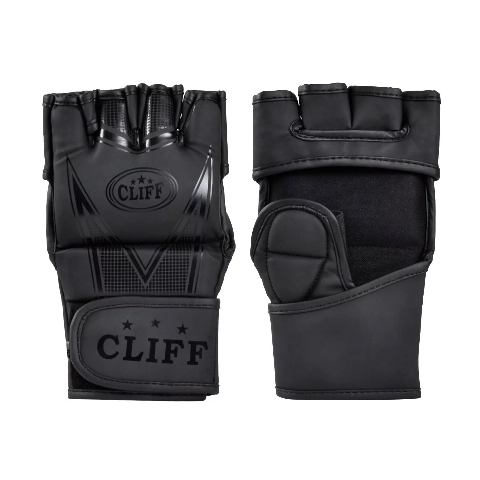 Перчатки для ММА CLIFF EAGLE, искусственная кожа, черные, размер L