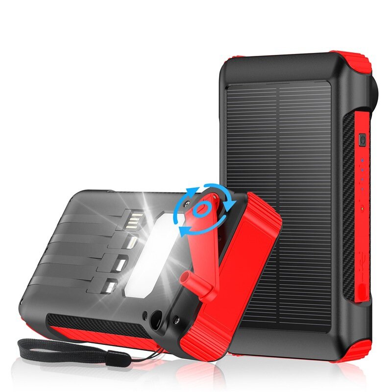 Портативный прибор First Bean Pinsheng, солнечная энергия, 10000мАч, красный