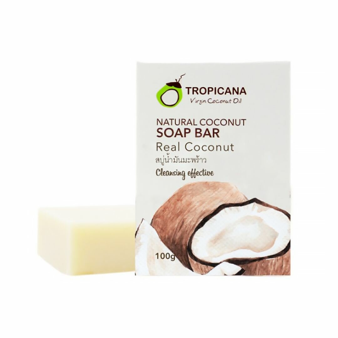 Натуральное кокосовое мыло Tropicana "Real Coconut" c маслом кокоса для питания кожи 100 гр.