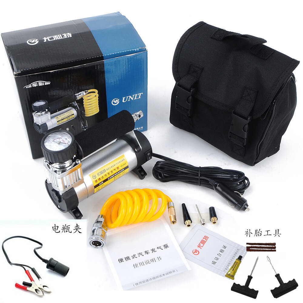 Насос воздушный Ulit 3035, для внедорожников, 12В, с зажимом для аккумулятора и инструментом для ремонта шин