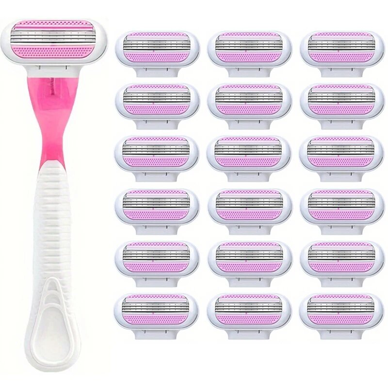 Многоразовая бритва из нержавеющей стали для женщин 1 handle 18 blades
