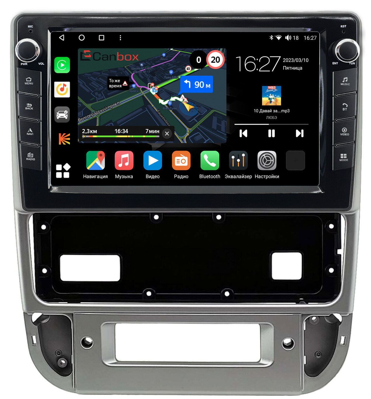 Штатная магнитола Peugeot 406 1999-2005 (серебряная) Canbox M-Line 7821-9-0039 Android 10 (4G-SIM, 2/32, DSP, IPS) С крутилками