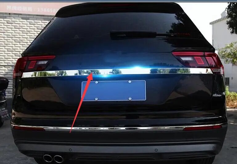 Обшивка задней двери багажника из нержавеющей стали для VW Tiguan 2018-2019, цвет: 1
