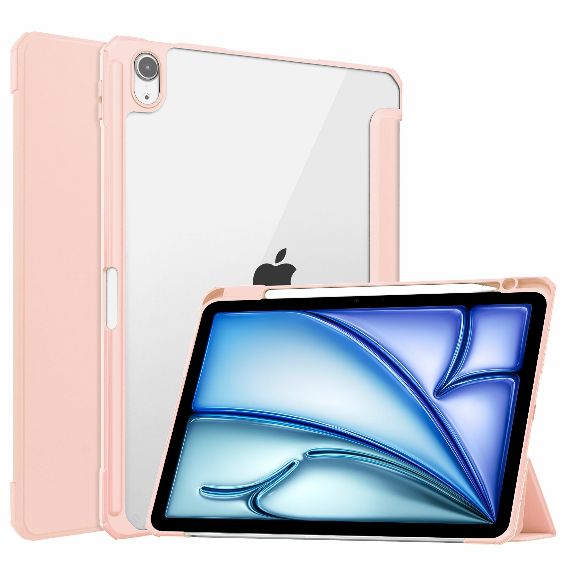 Чехол для iPad Air 11" (2024) Light Series (3-fold) с держателем для стилуса розовый