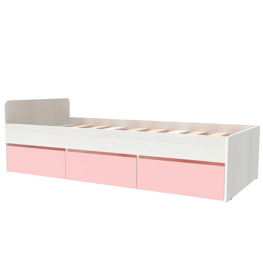 Кровать односпальная КИВи Белое Дерево Розовый