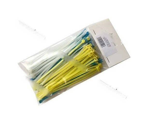 Хомут пластмассовый, 3,6x150 мм, ленточный, 100 шт, цветные