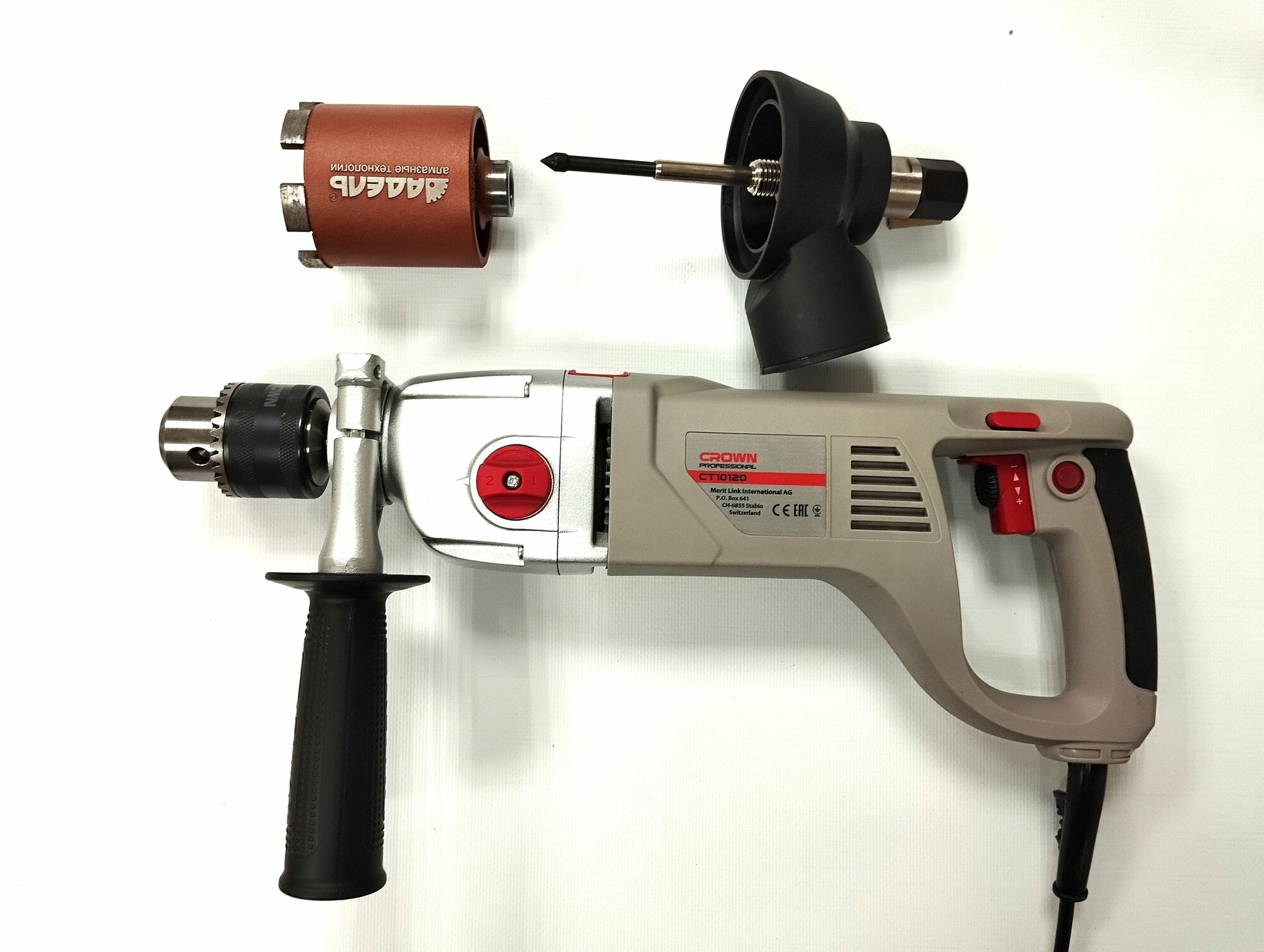 Набор для сверления подрозетников с дрелью Crown CT10120