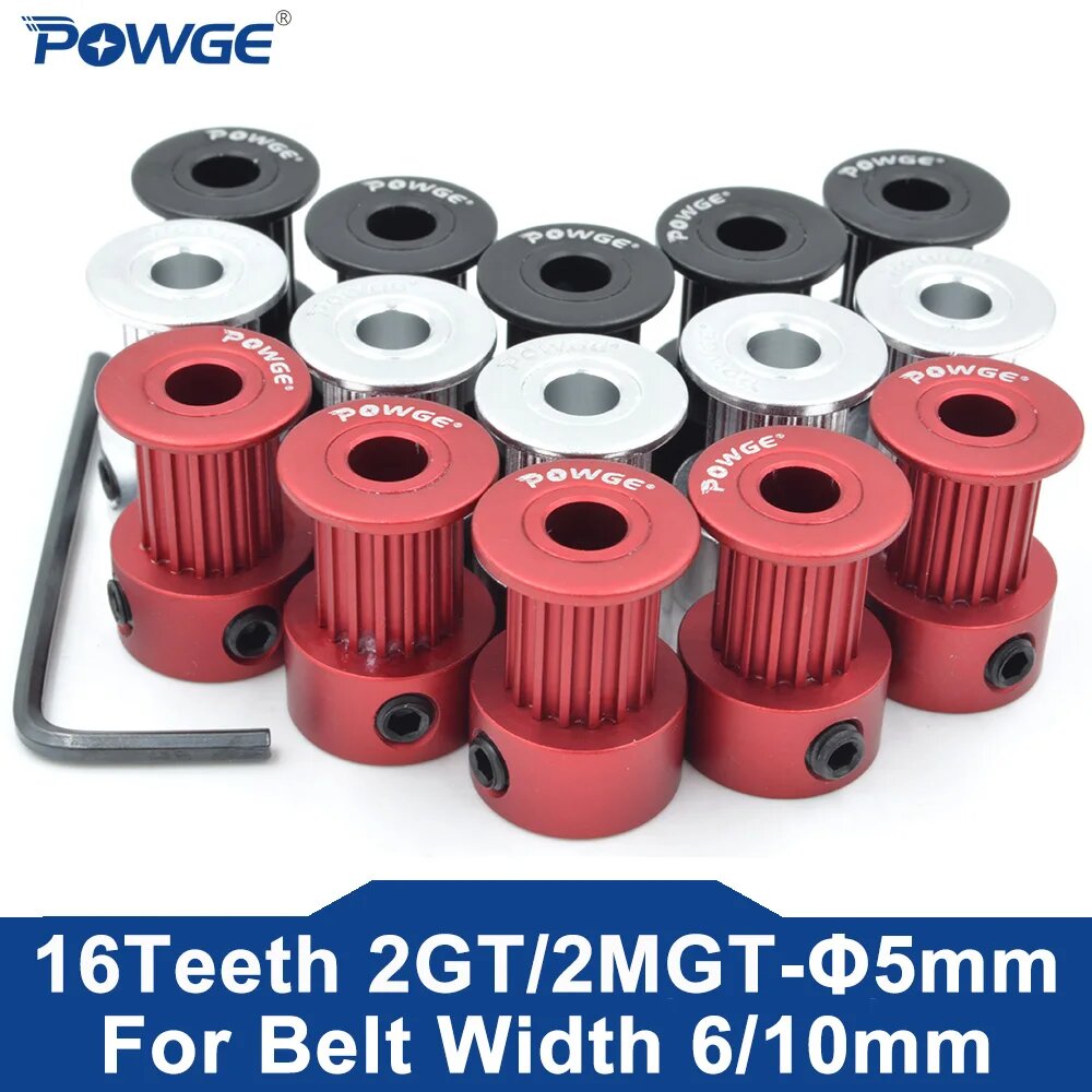 POWGE GT Шкив ГРМ 16 зубов 5mm-(Red), For Belt Width 6mm