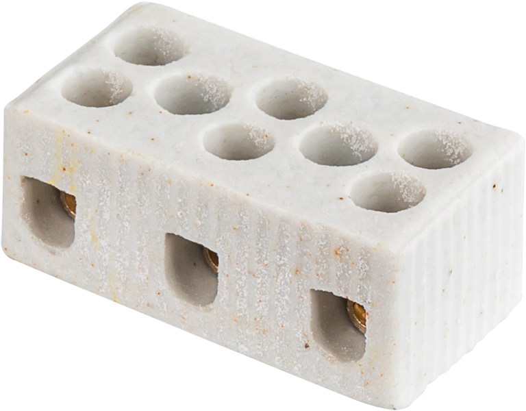 Клеммная колодка Navigator / Навигатор КЗВ NTB-HCR-3-24/WH винтовая, в корпусе из керамики белая, 3 пары, сечение 1.5-6мм2, 24А, 600В / электрика