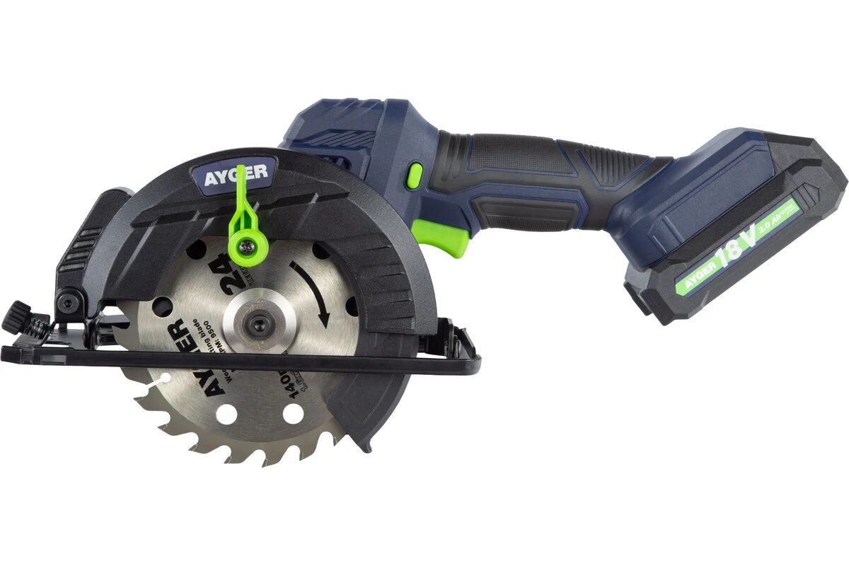 AYGER Циркулярная мини-пила аккумуляторная AR18BL2