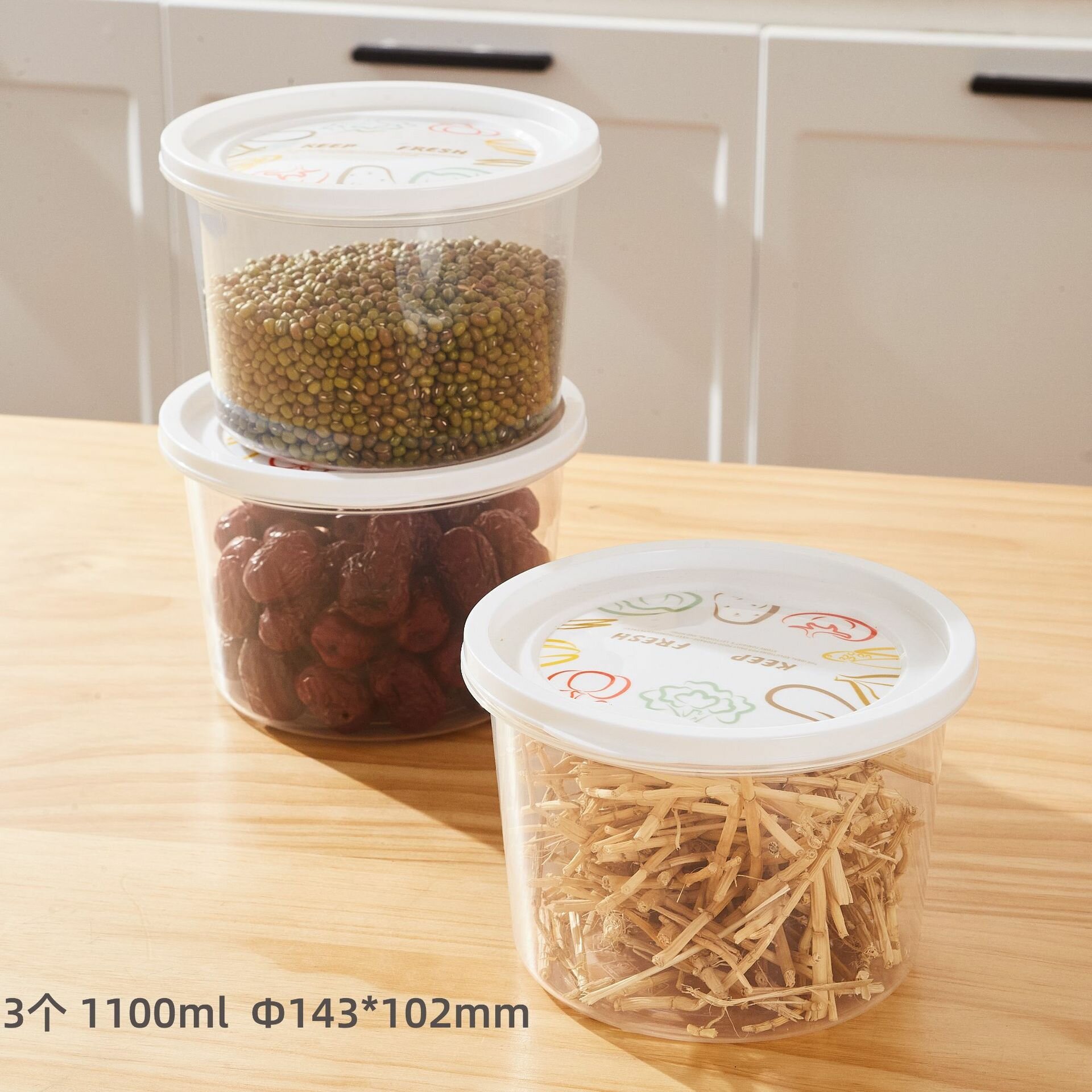 Пластиковый круглый ланч-бокс для еды, контейнер для хранения свежести, герметичный органайзер для холодильника, контейнер для хранения круп