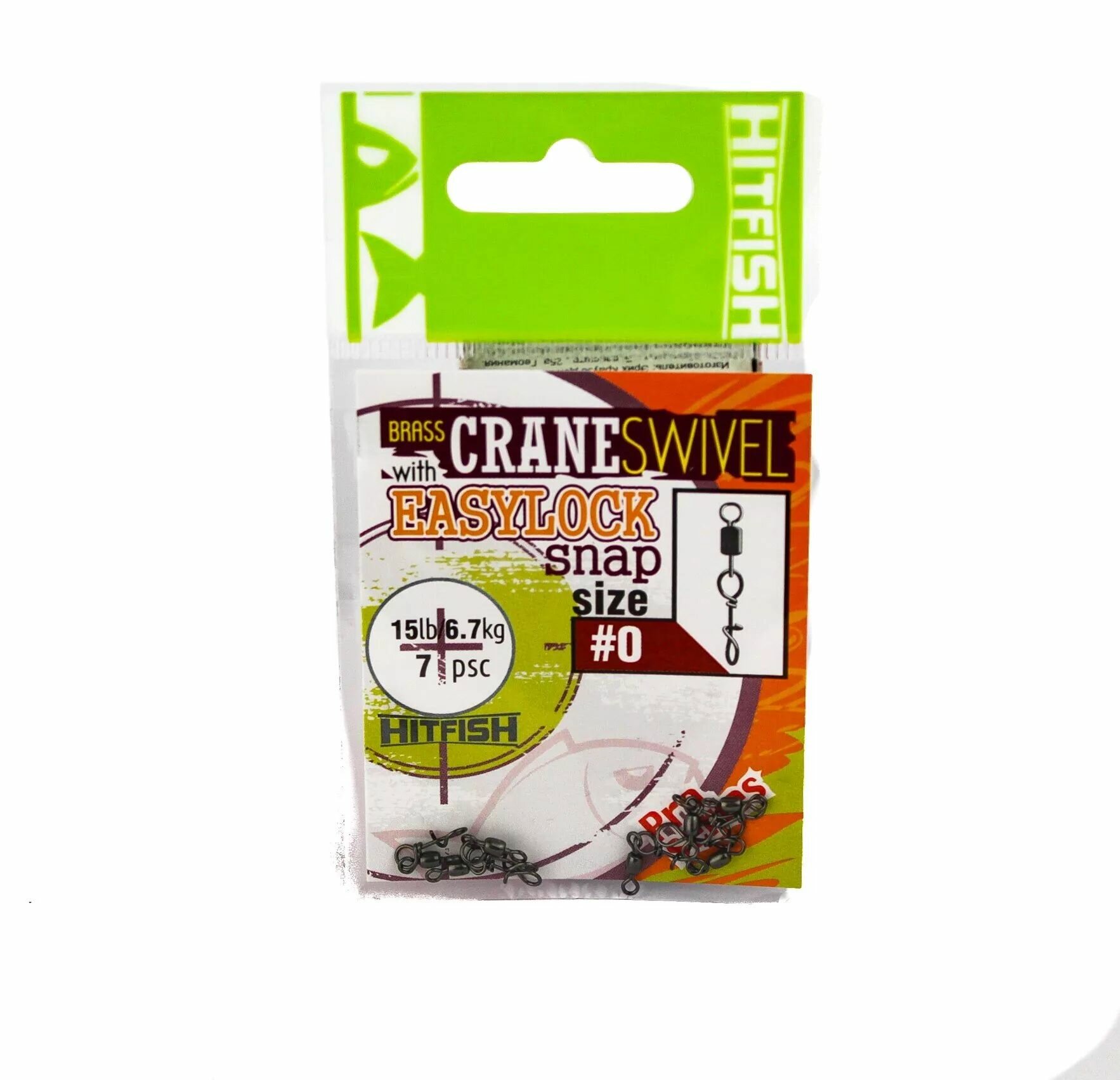 Застежка с вертлюгом HITFISH Brass Crane Swivel with Easylock snap 0 (15 lb/6.7 kg) (7 шт./уп)