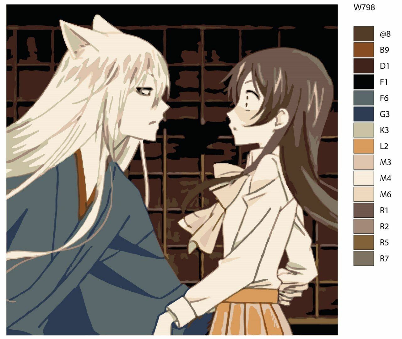 Картина по номерам W-798 "Аниме очень приятно, Бог. Томоэ и Нанами Момодзоно" 40х40