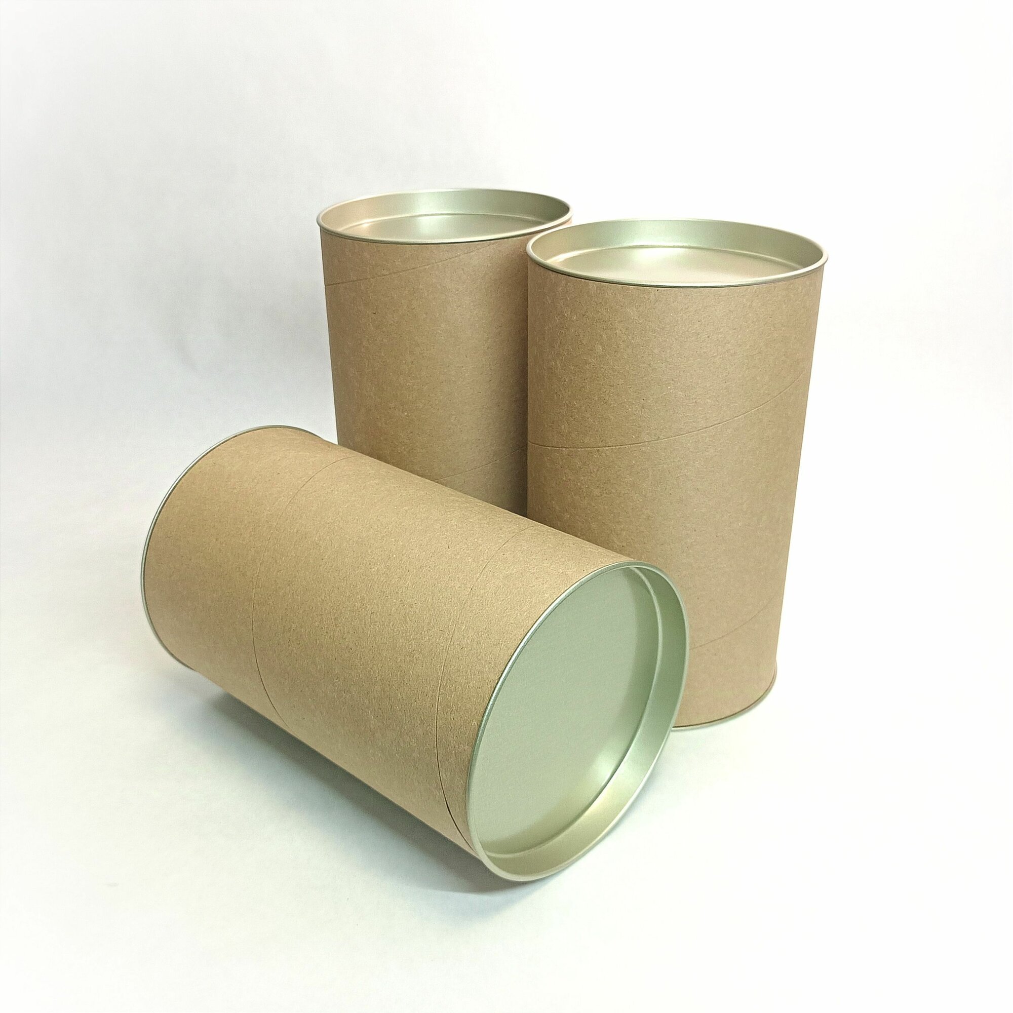 Тубус картонный с металлическими крышками D120х200 мм (внутри 120х180 мм), 3 шт.