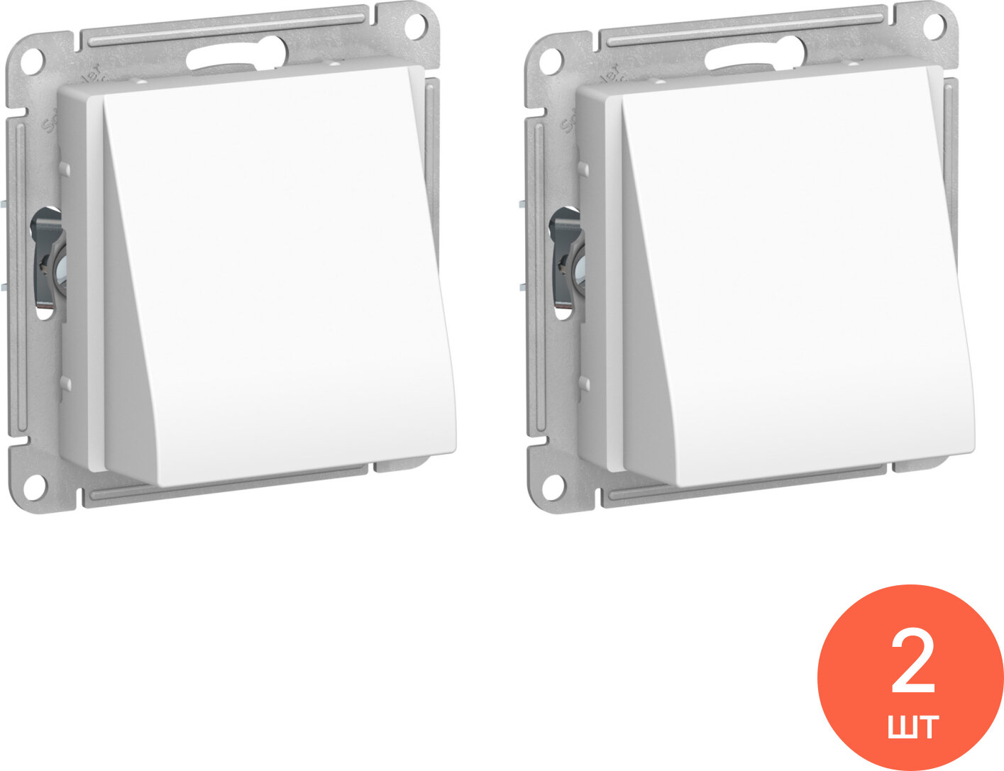 Вывод кабеля Systeme Electric / Систем Электрик AtlasDesign скрытой установки, из пластика, цвет лотос, 71х71х49мм, IP20 / электрика (комплект из 2 шт)