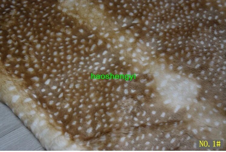 Плюшевая ткань с оленями и леопардовым принтом NO1