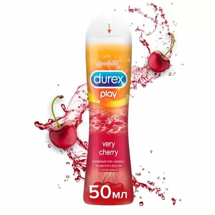 Durex Play Very Cherry, гель-смазка со сладким ароматом вишни, 50 мл