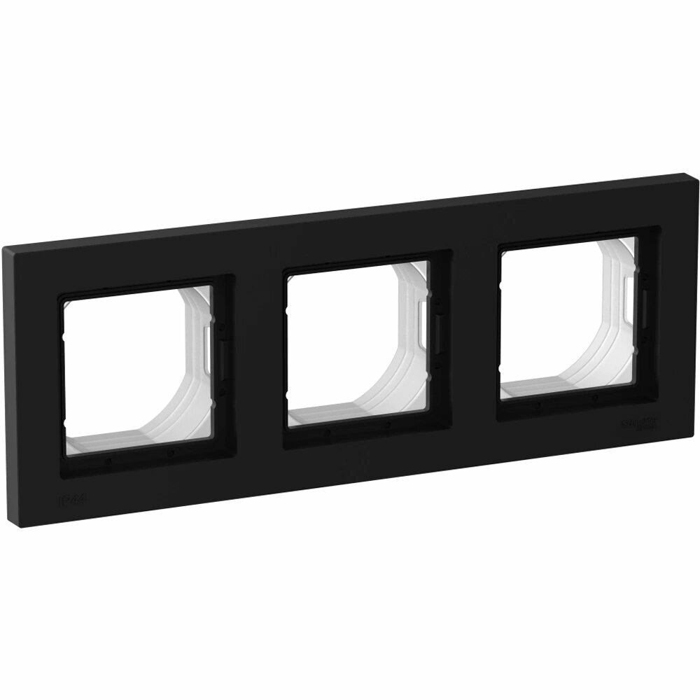 Рамка Schneider Electric Атлас Дизайн AQUA 3 пост IP44 карбон