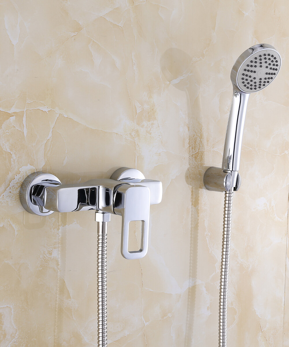 Смеситель для душа ванны и душа из латуни с лейкой и шлангом H20008 цвет хром от бренда Vieir