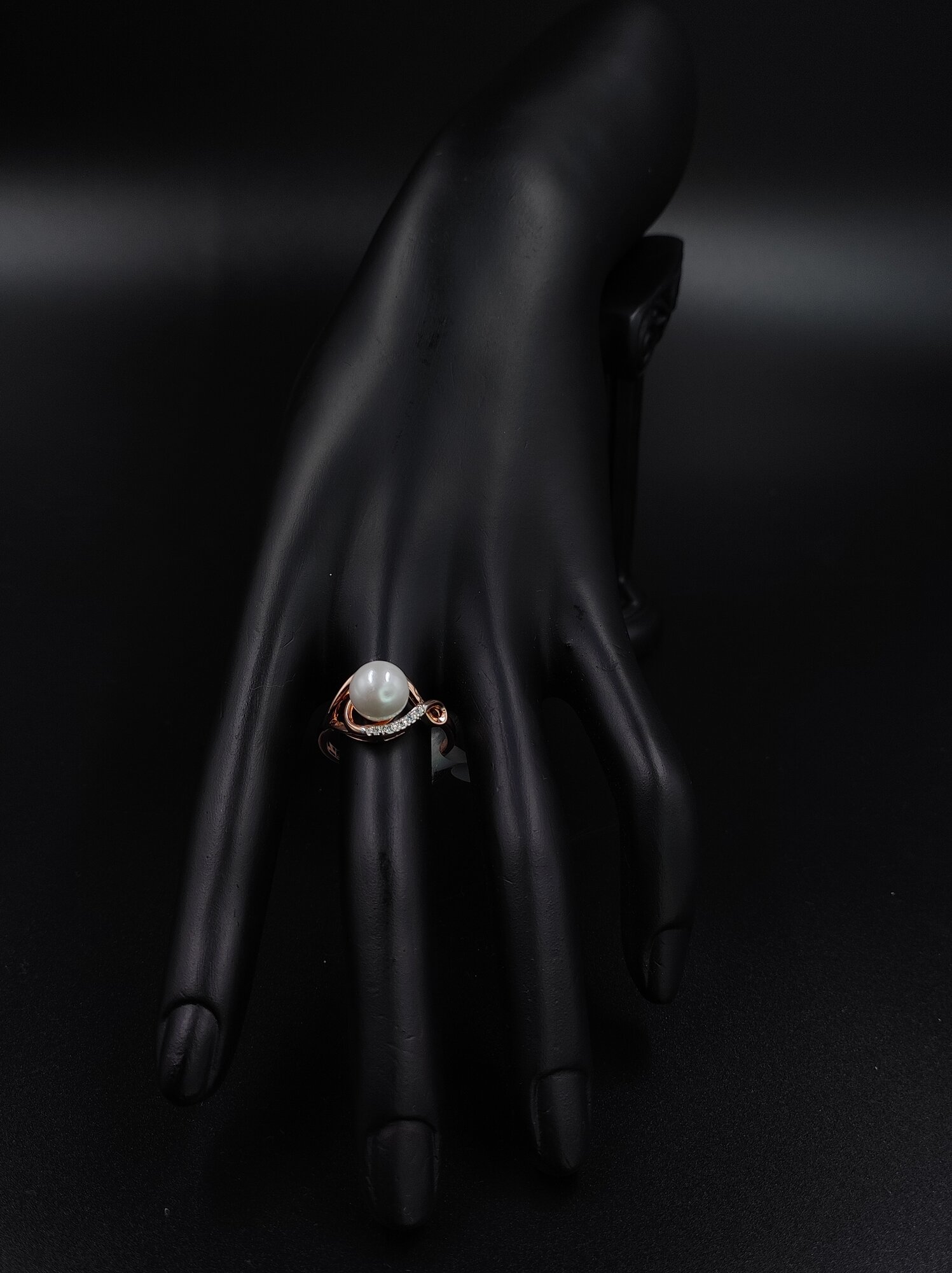 Кольцо, жемчуг имитация