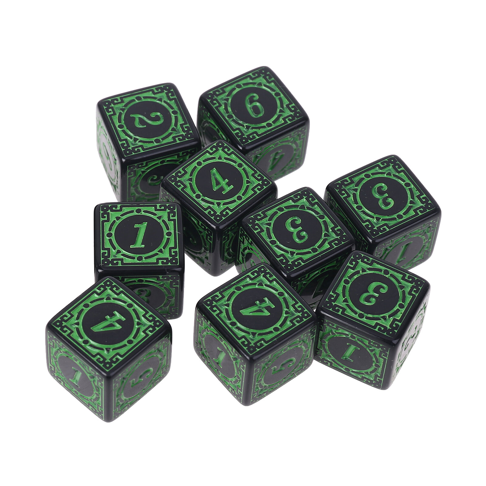 Кубики игральные кости для настольных игр,10шт, квадратные игральные кости-зеленые