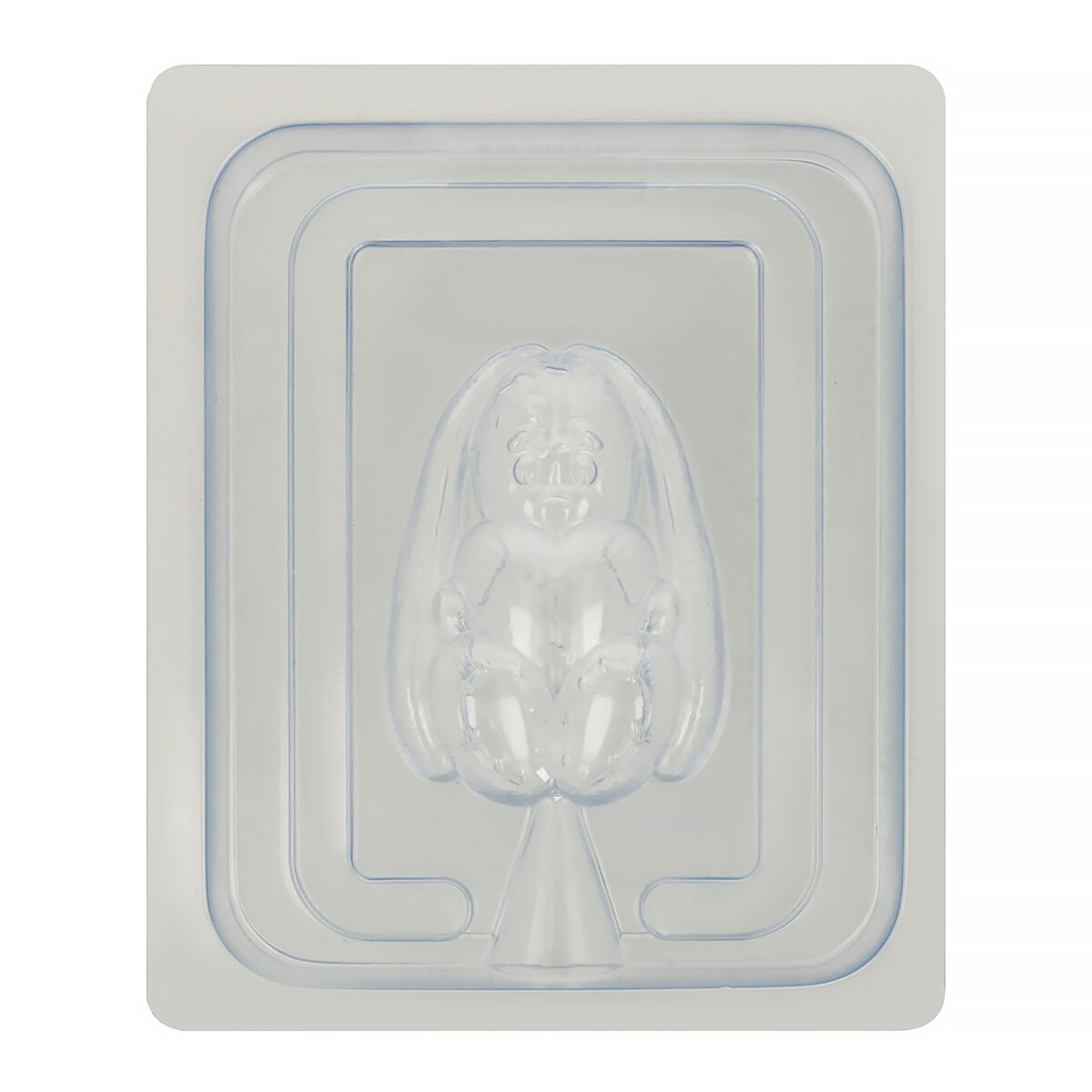 "Выдумщики" Форма для мыла 3D пластик "Зайка сидит с сердечком" (2 половинки)