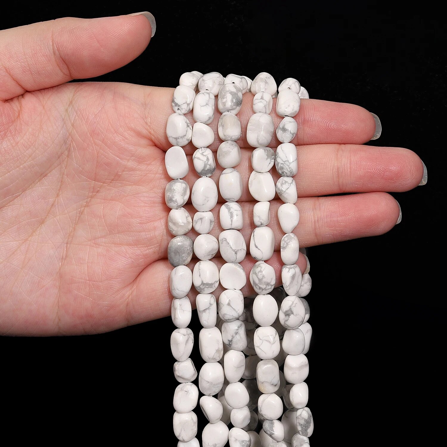 Натуральные бусины аметист лабрадорит лазурит xilitata 8-10 мм Белый, White howlite