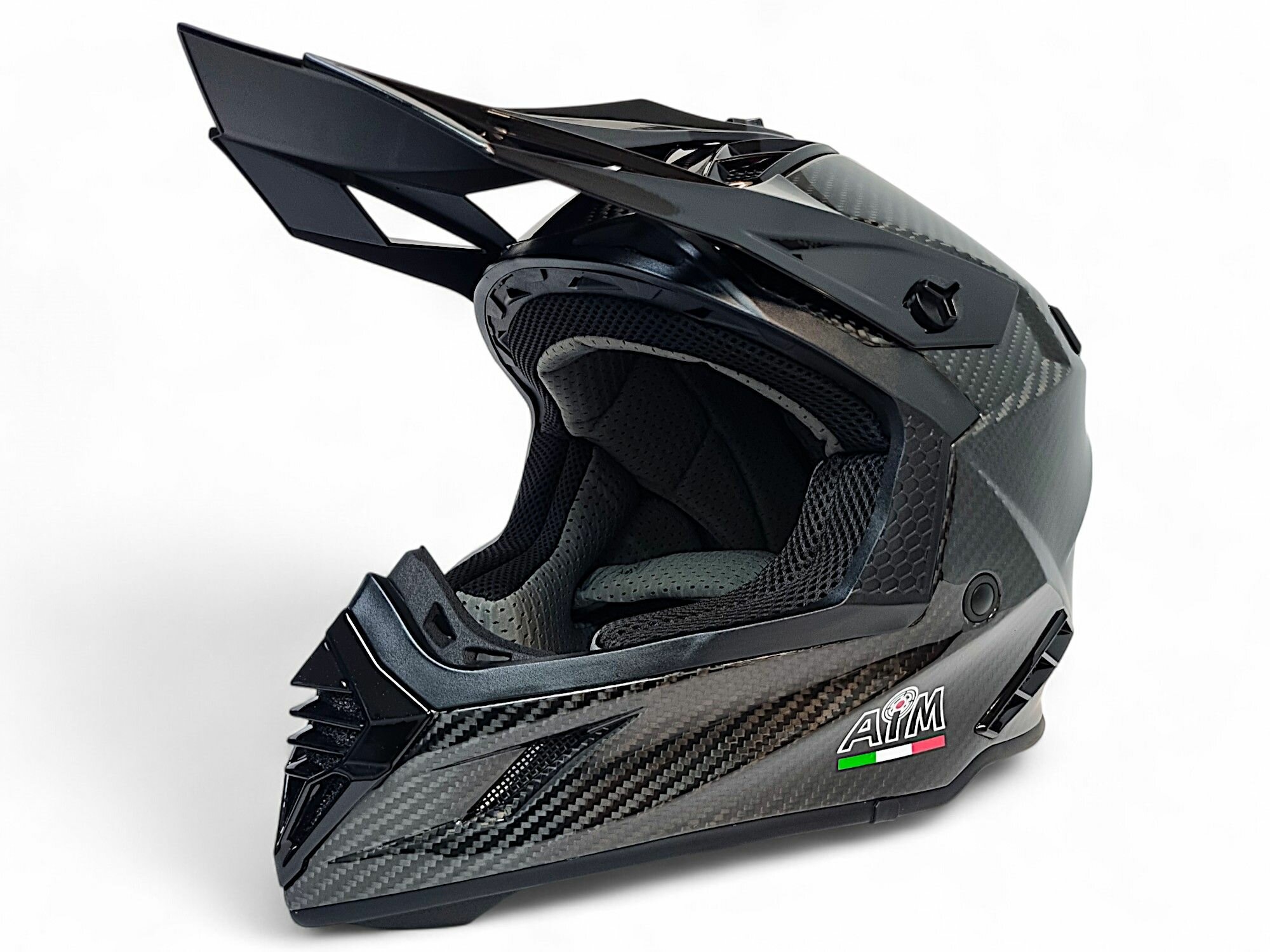 Мотошлем Кроссовый AiM RH855 Carbon 3K Glossy, S