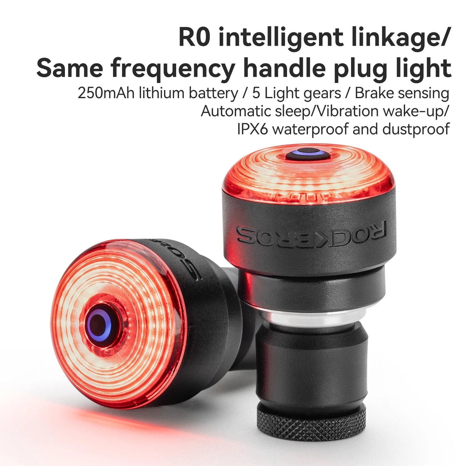 ROCKBROS Велофонарь задний IPX6 5 режимов R0 Bar End Light
