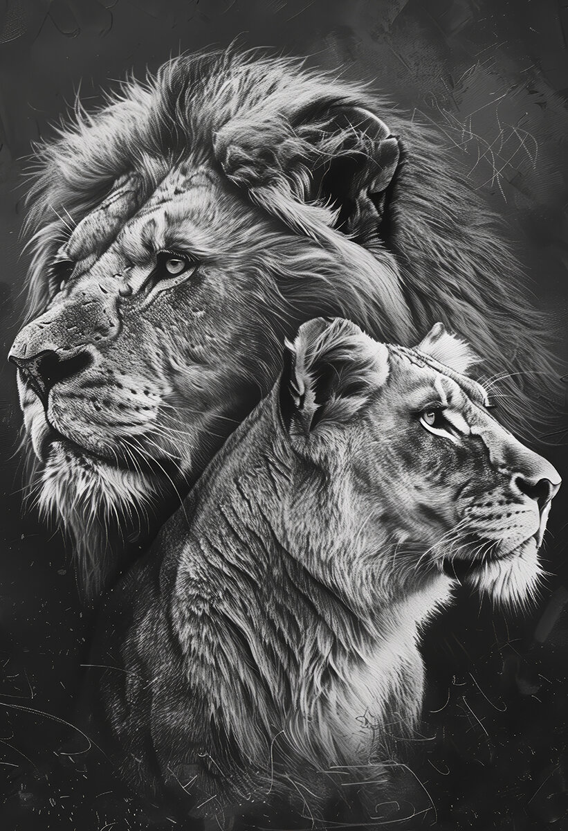 Фрея Пазл 500 элементов PZL-500/60-LE36 Лев и львица - настольная головоломка для коллекционеров