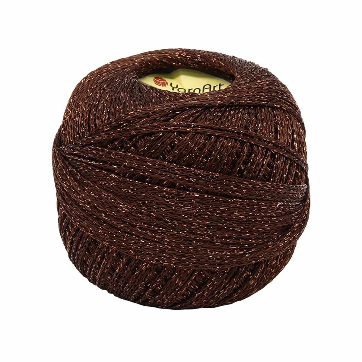 Пряжа YarnArt "Paris", 50 гр 210 м, 75% вискоза, 25% металлик, 326 коричневый, 6 шт