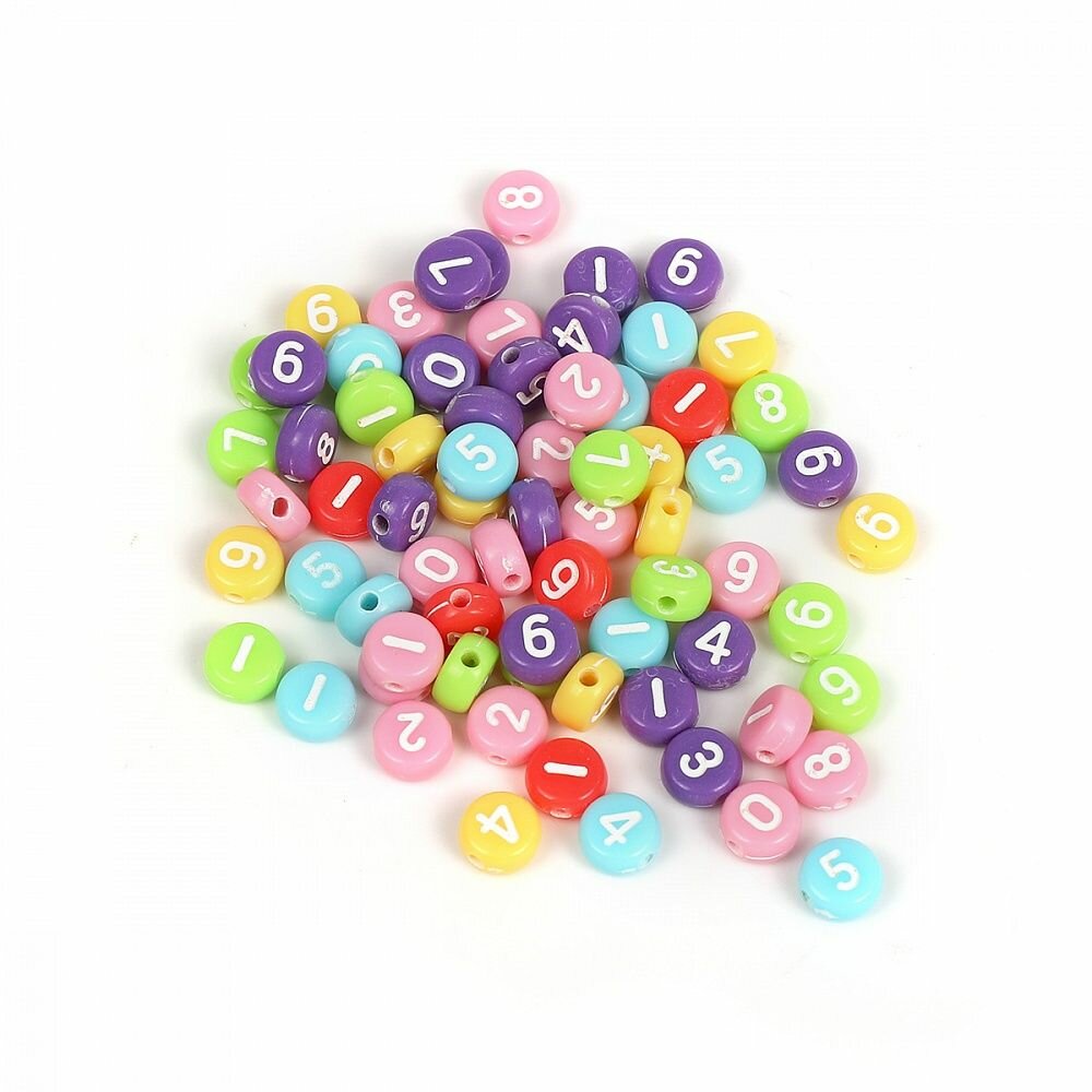 Бусины Magic 4 Hobby "Цифры", разноцветные, 500 г