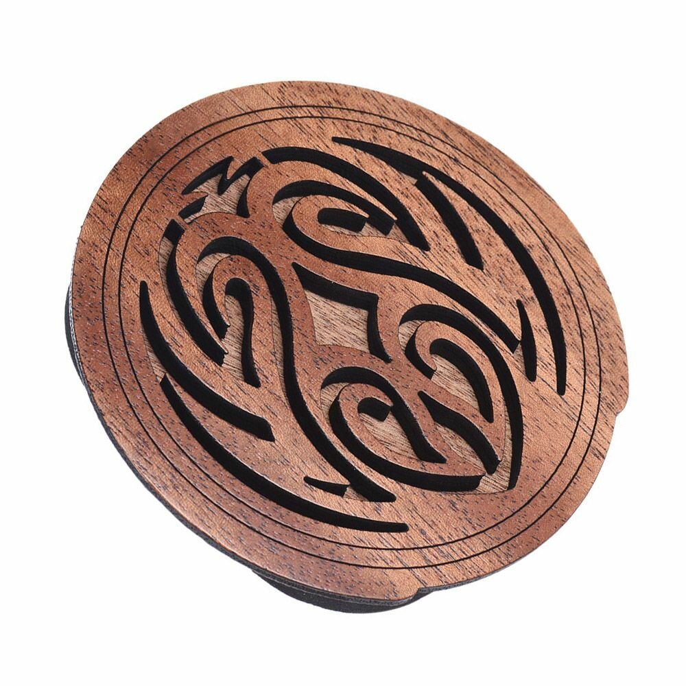 Крышка резонаторного отверстия из красного дерева для акустической фолк-гитары, буфер блокировки обратной связи для резонаторного отверстия для гитар с эквалайзером