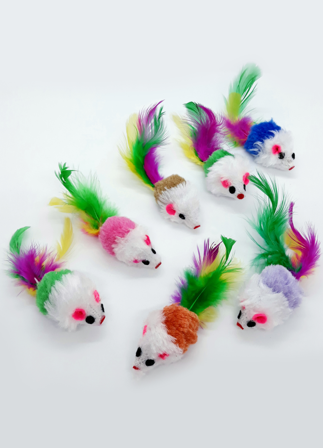 Набор игрушек для кошек, разноцветные мыши погремушки с кошачьей мятой (4 шт. в наборе)