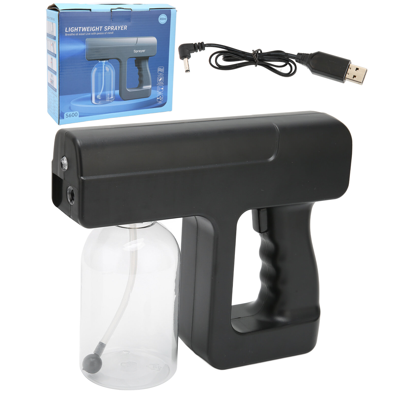 Беспроводной ручной распылитель-дезинфицирующее средство емкостью 300 мл, равномерное распыление, увлажнитель воздуха, оборудование для распыления тумана, портативный дезинфицирующий распылитель