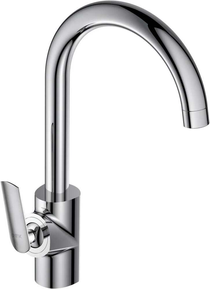 Смеситель для кухни D&K Gondolla DA1022441 с поворотным изливом, хром, глянцевый, однорычажный, латунный, с керамическим картриджем