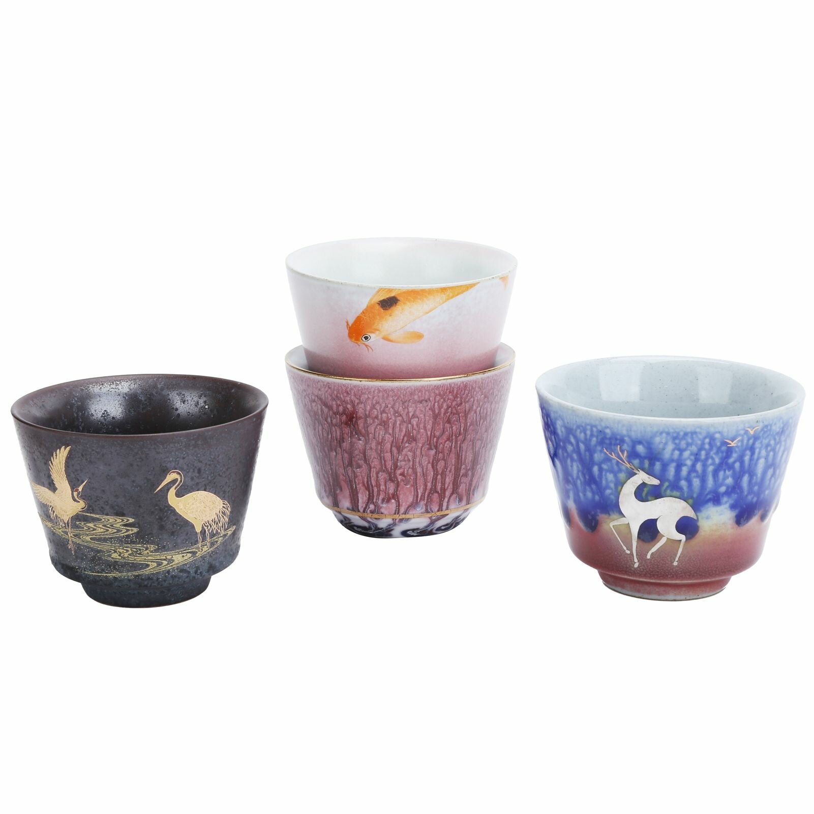 4шт набор кунг-фу чайная чашка в японском стиле ручной работы керамическая чашка набор подарок домашняя посуда для напитков