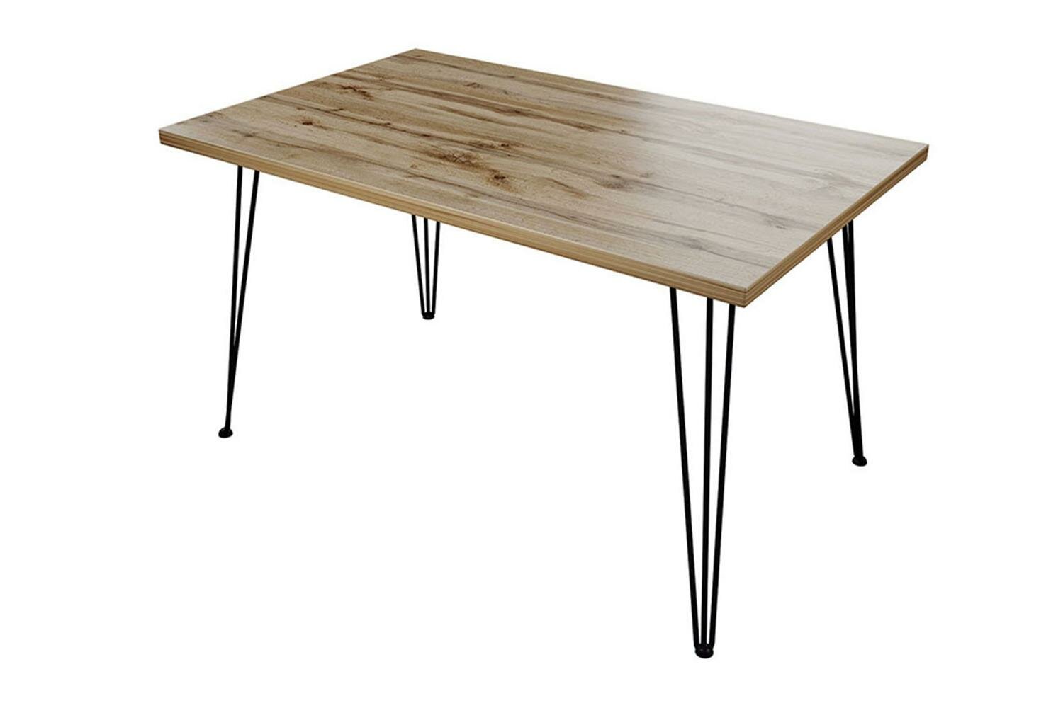 Стол обеденный Fabrikka 04.01.02.03, 130х73,2х80 см, дуб вотан/чёрный