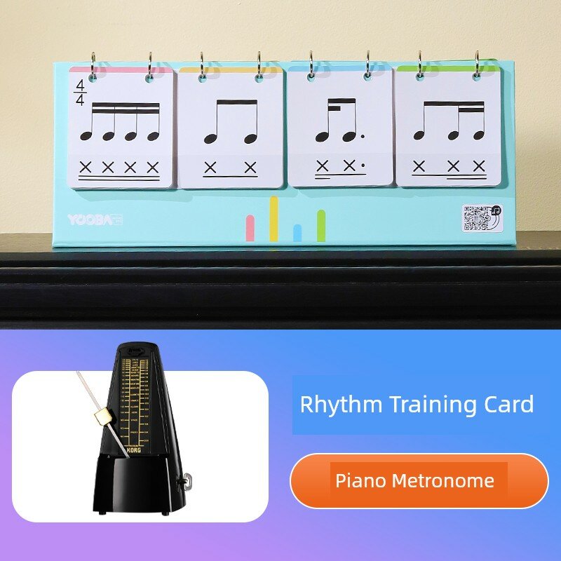 YOOBA Карточки для ритмического обучения с метрономом KORG Classic Black для практики пианино и ритма