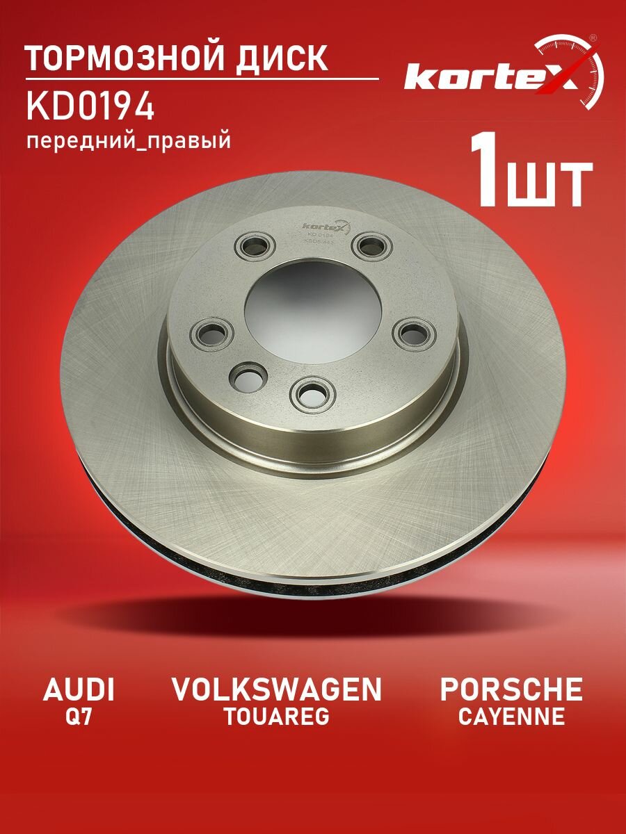 Диск тормозной (правый передний) Porsche Порше Cayenne Кайен; Volkswagen Фольксваген Touareg Туарег таурег DF4763S 7L6615302N