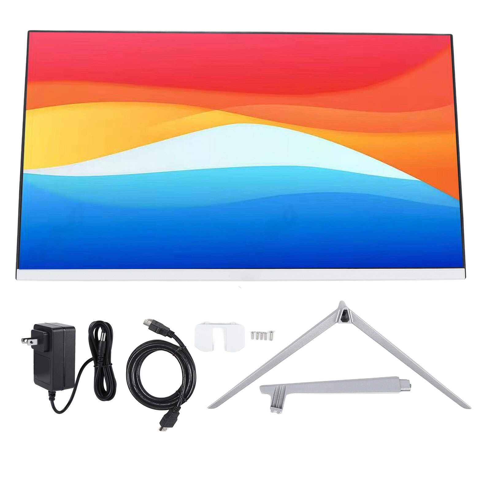 27 Inch Display 1080P FHD IPS Panel 75Hz Refresh Rate Borderless VESA Compatible Desktop Computer 100‑240V White US