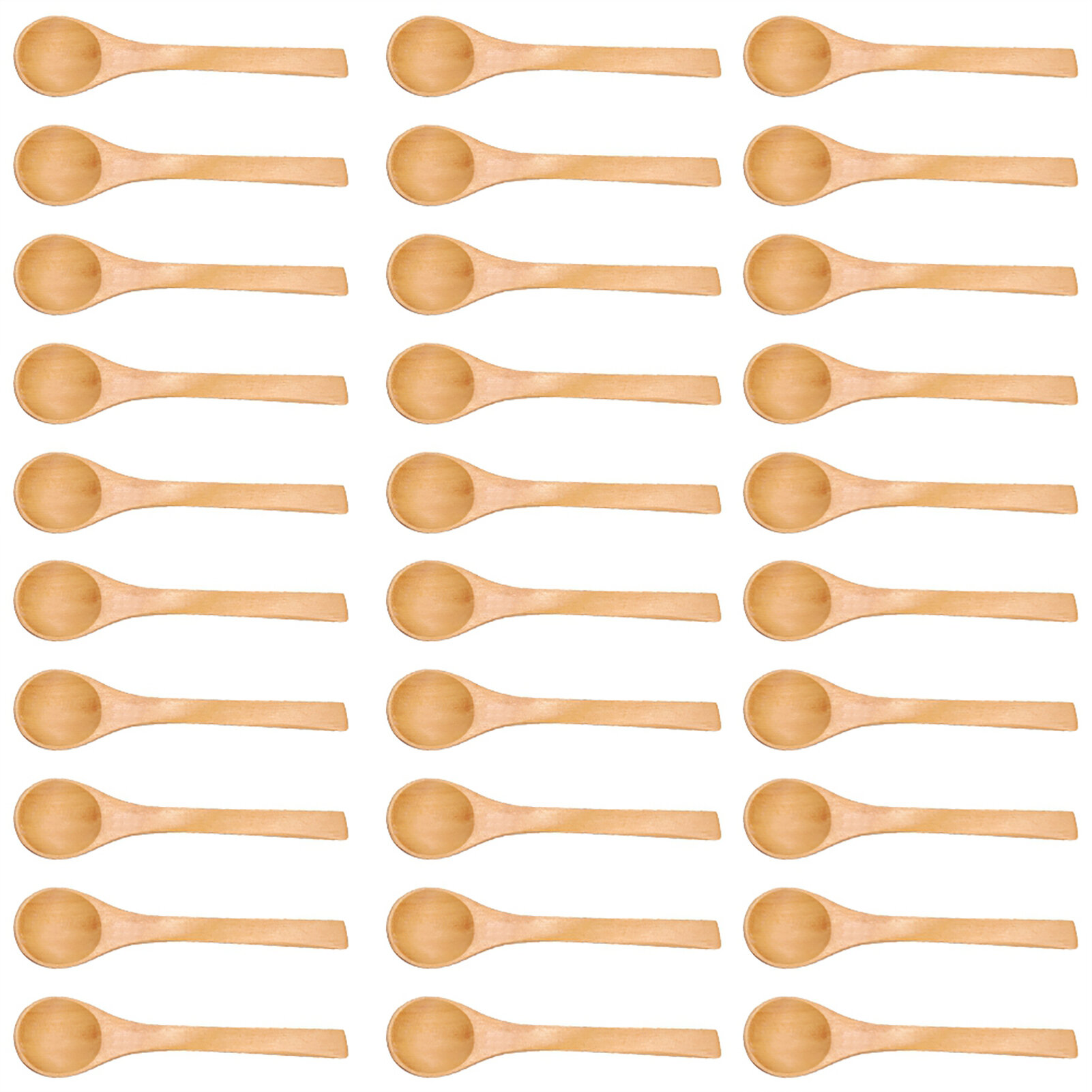 30 мини-ложек из натурального дерева для детей, кухонный инструмент для приправ