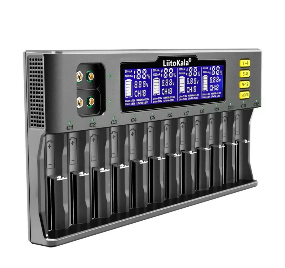 Зарядное устройство Liitokala Lii-S12 для аккумуляторов Li-Ion/Ni-MH/Ni-Cd/LiFePo4, Liitokala